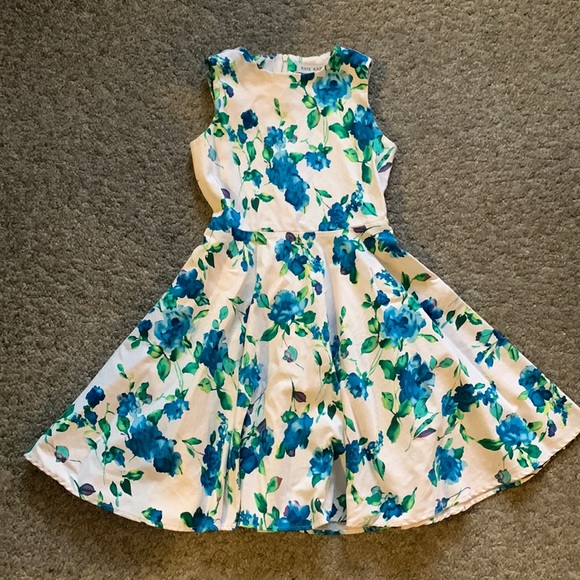 Kate Kasin | Dresses | Kate Kasin Bright Floral Sleeveless Fit And ...
